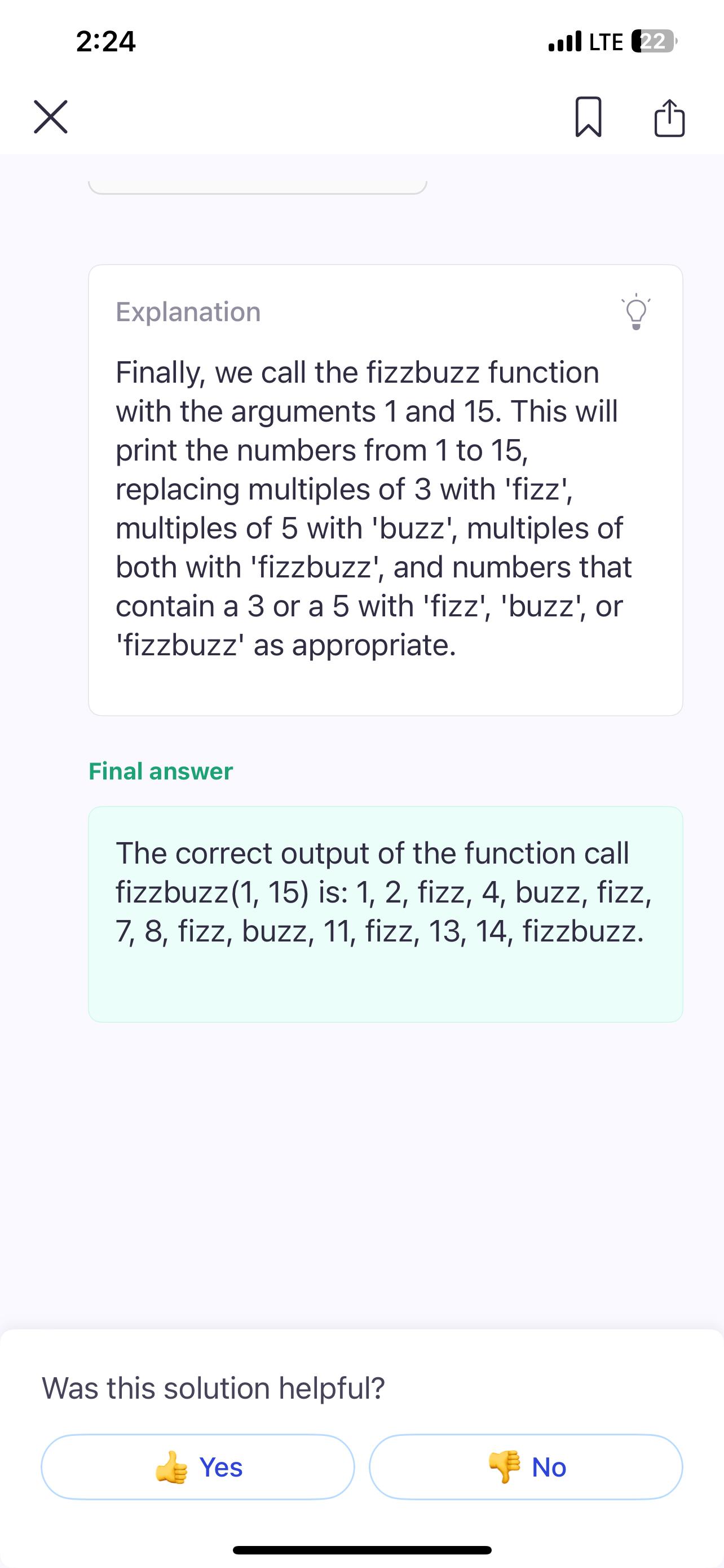 Solved 2:24. ﻿III LTE (22)ExplanationFinally, we call the | Chegg.com