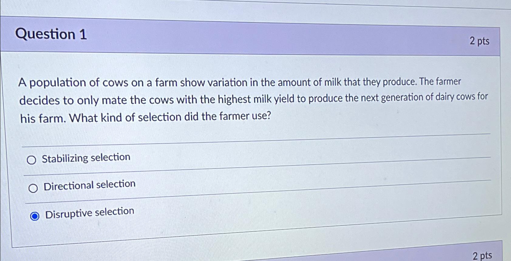 Solved Question 12 ﻿ptsA population of cows on a farm show | Chegg.com