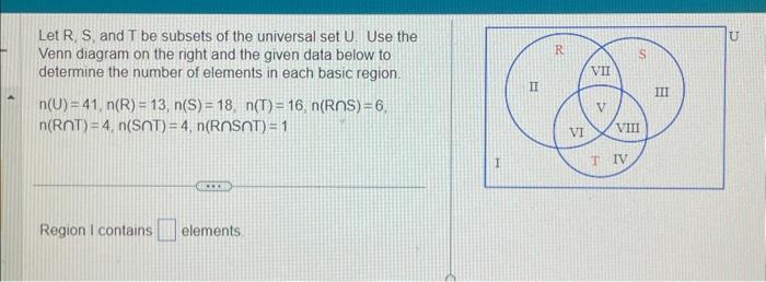 Let R,S, and T be subsets of the universal set U. Use | Chegg.com