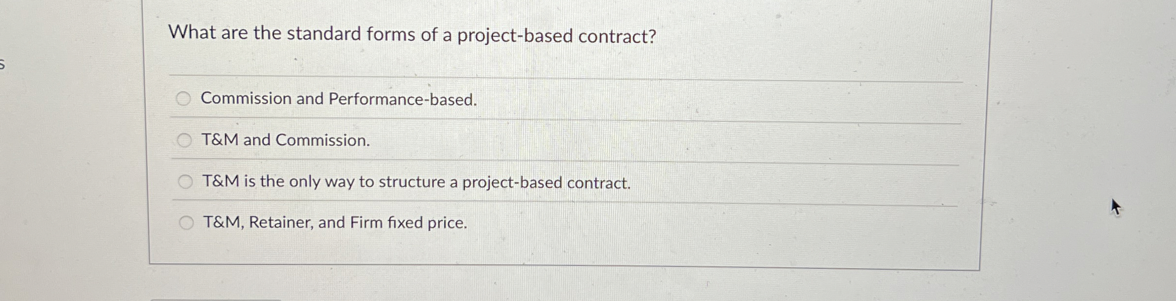 Solved What are the standard forms of a project-based | Chegg.com