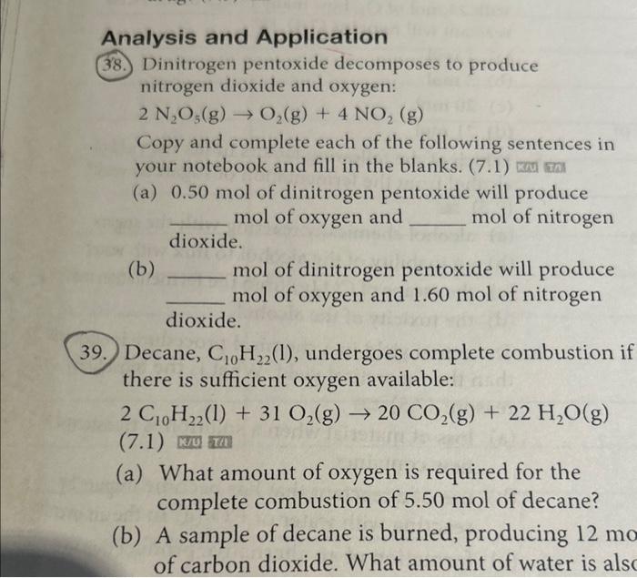 Solved Analysis and Application (38.) Dinitrogen pentoxide | Chegg.com