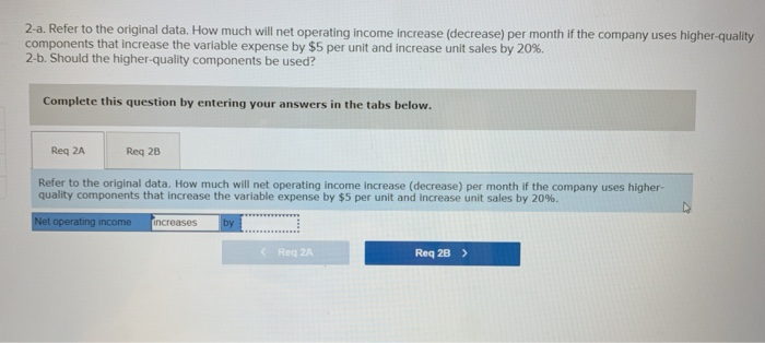 Solved Required information Exercise 5-5 Changes in Variable | Chegg.com