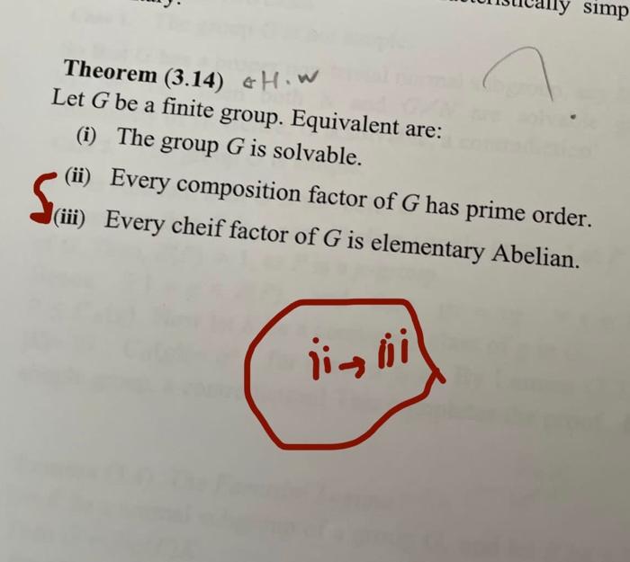 Solved Theorem (3.14) \&H.w Let G be a finite group. | Chegg.com