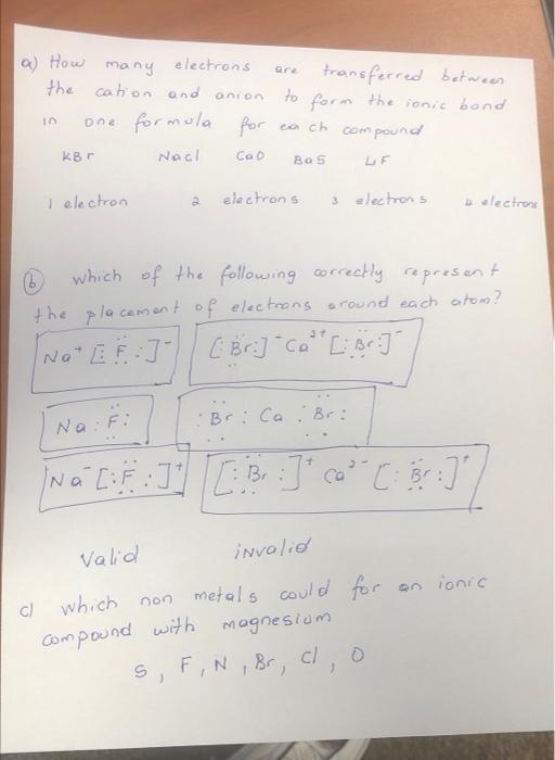 Solved a) How are many electrons transferred between the | Chegg.com