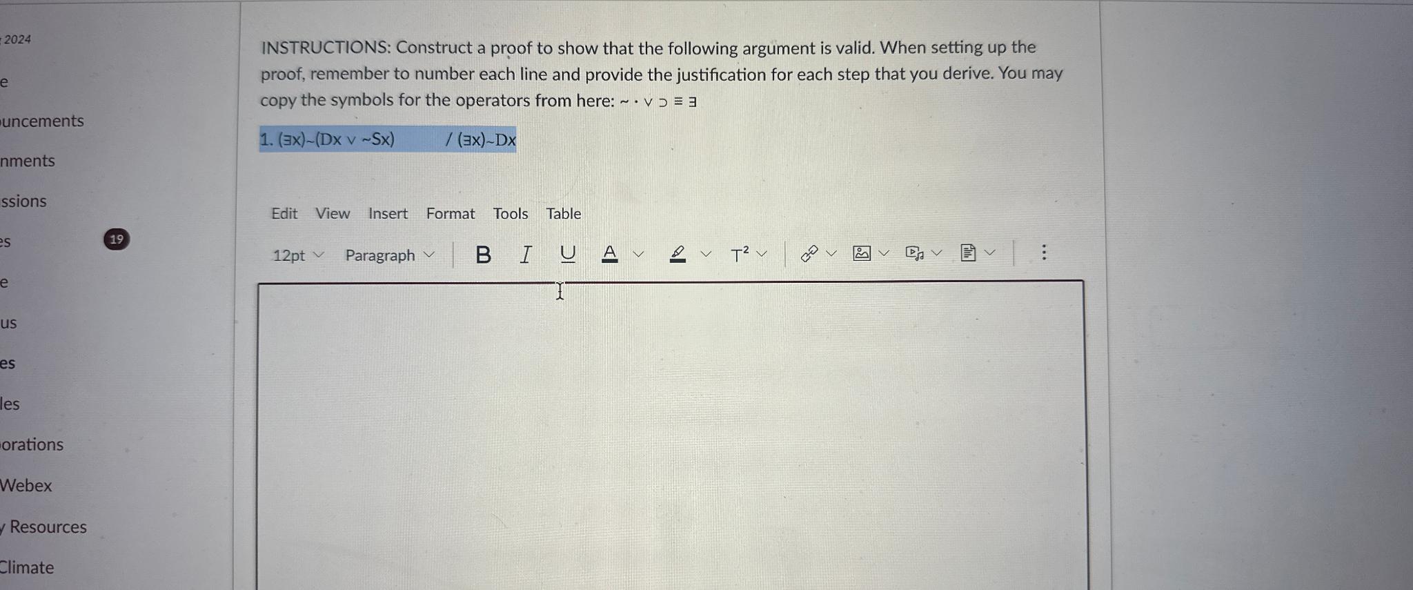 Solved INSTRUCTIONS: Construct a proof to show that the | Chegg.com