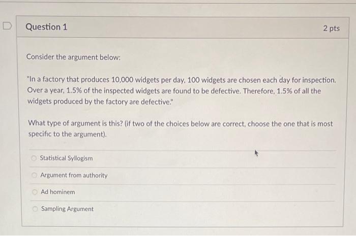 Consider the argument below: "In a factory that | Chegg.com