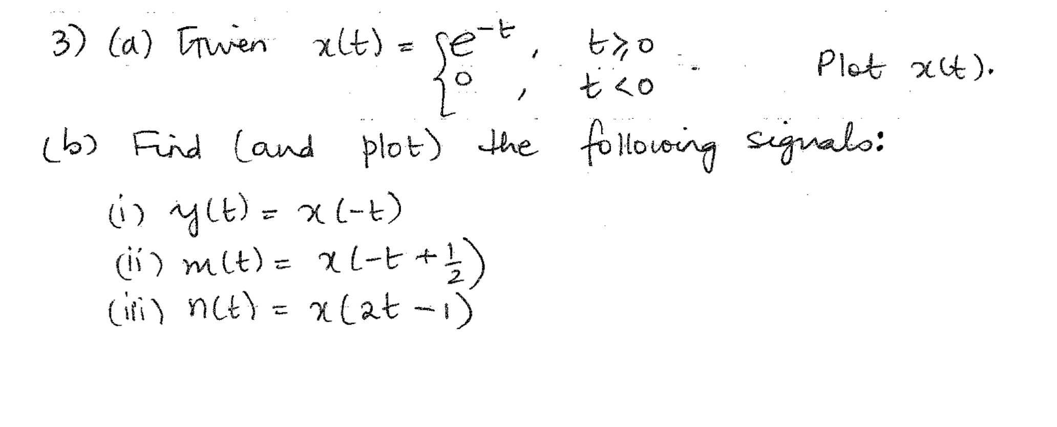 This is a signals and systems question. Please show | Chegg.com