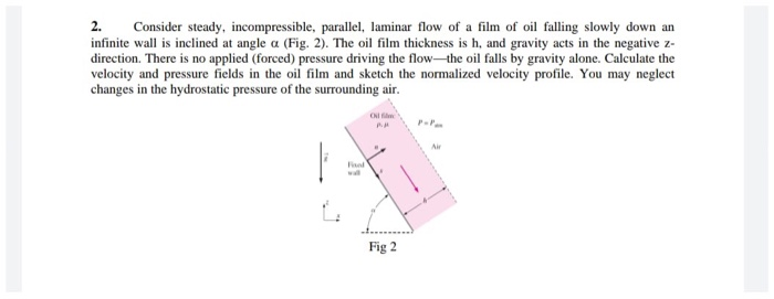 Solved 2. Consider steady, incompressible, parallel, laminar | Chegg.com