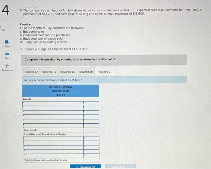 Solved Exercise 8-18 (Algo) Cash Flows; Budgeted Income | Chegg.com