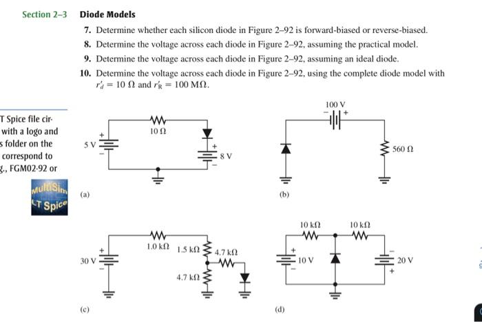 Solved Section 2-3 Diode Models 7. Determine whether each | Chegg.com