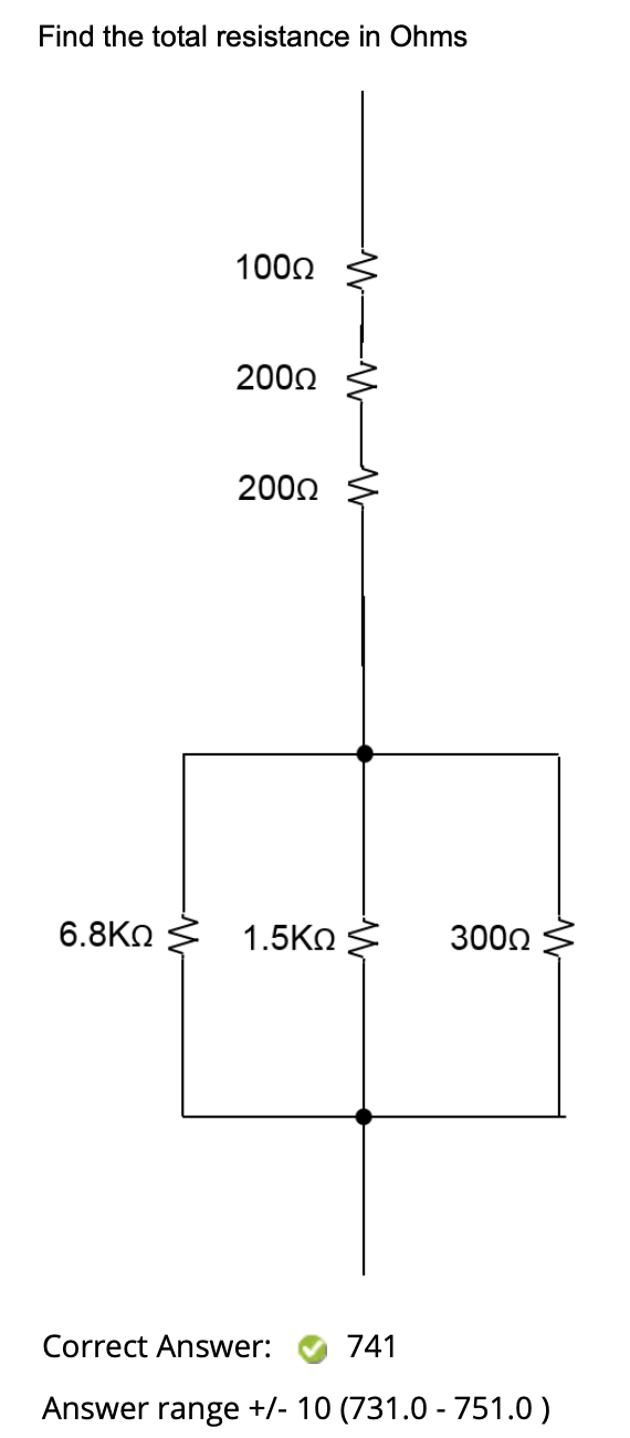 Solved Find the total resistance in Ohms | Chegg.com