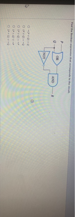 Solved Find the Boolean expression that corresponds to the | Chegg.com