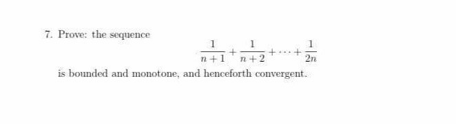 Solved Z Prove: the sequence n+1+2+*-+ is bounded and | Chegg.com