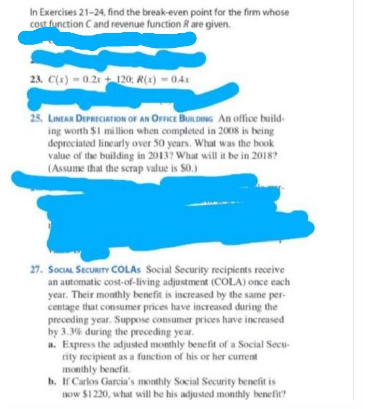 Solved In Exercises 21-24, find the break-even point for the | Chegg.com