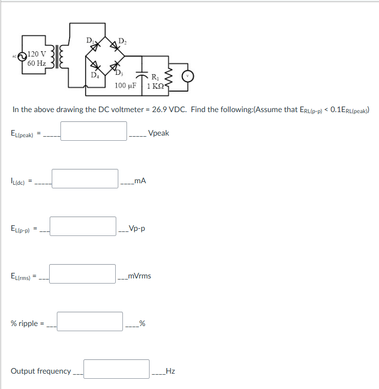 Solved In ﻿the above drawing the DC ﻿voltmeter =26.9VDC. | Chegg.com