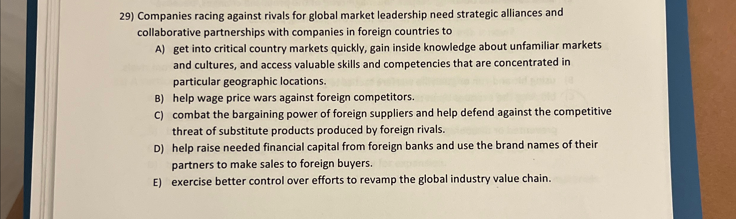 Solved Companies racing against rivals for global market | Chegg.com