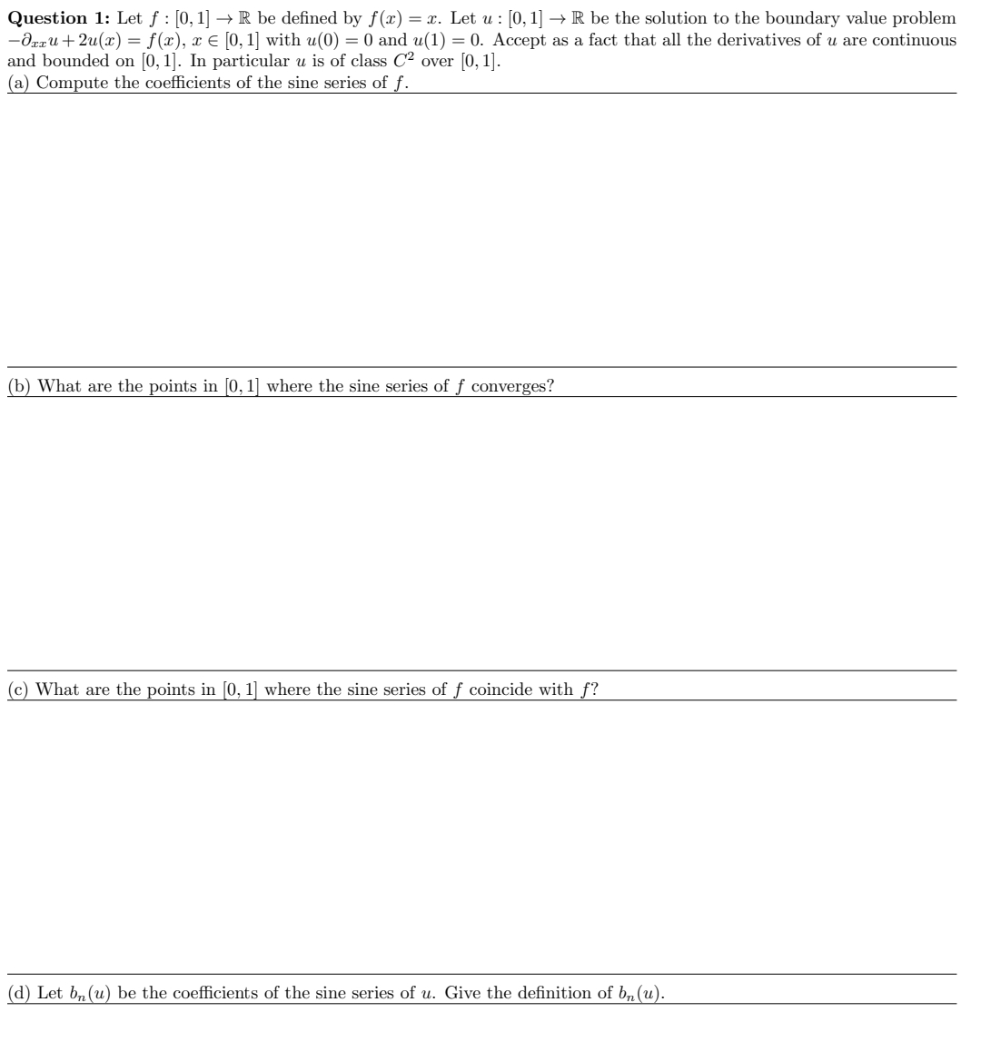 Solved Question 1 Let F [0 1]→r ﻿be Defined By F X X ﻿let
