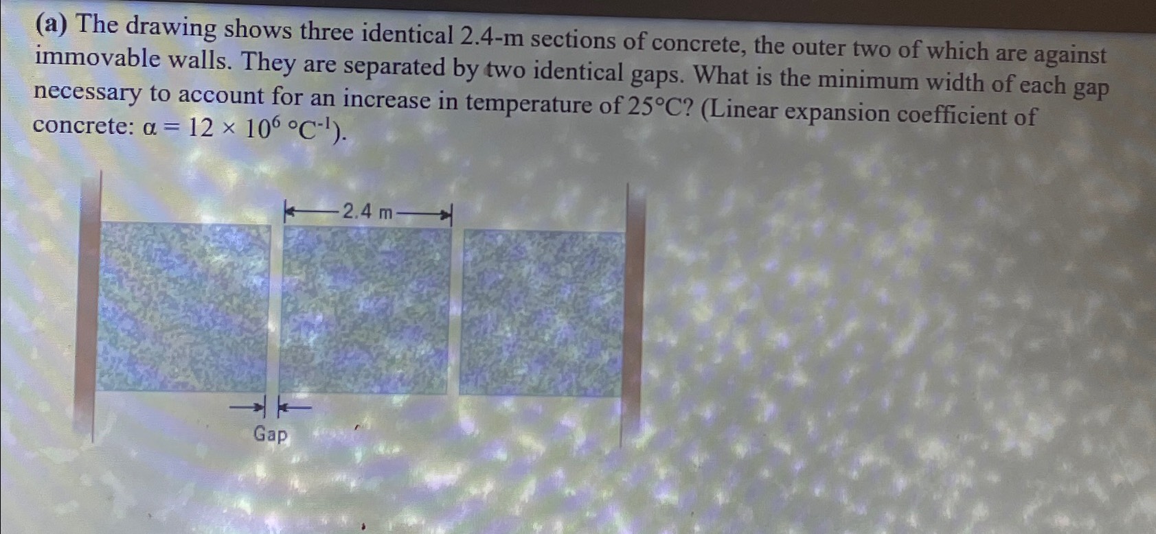 Solved (a) ﻿The drawing shows three identical 2.4-m sections | Chegg.com