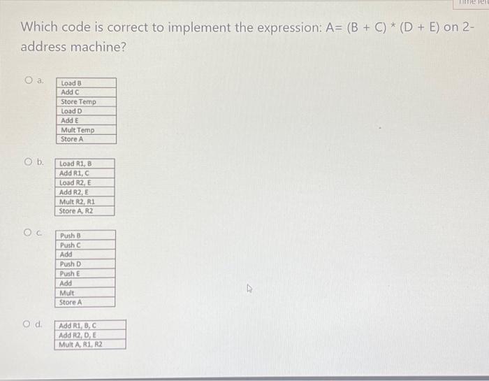 Solved Which code is correct to implement the expression: | Chegg.com