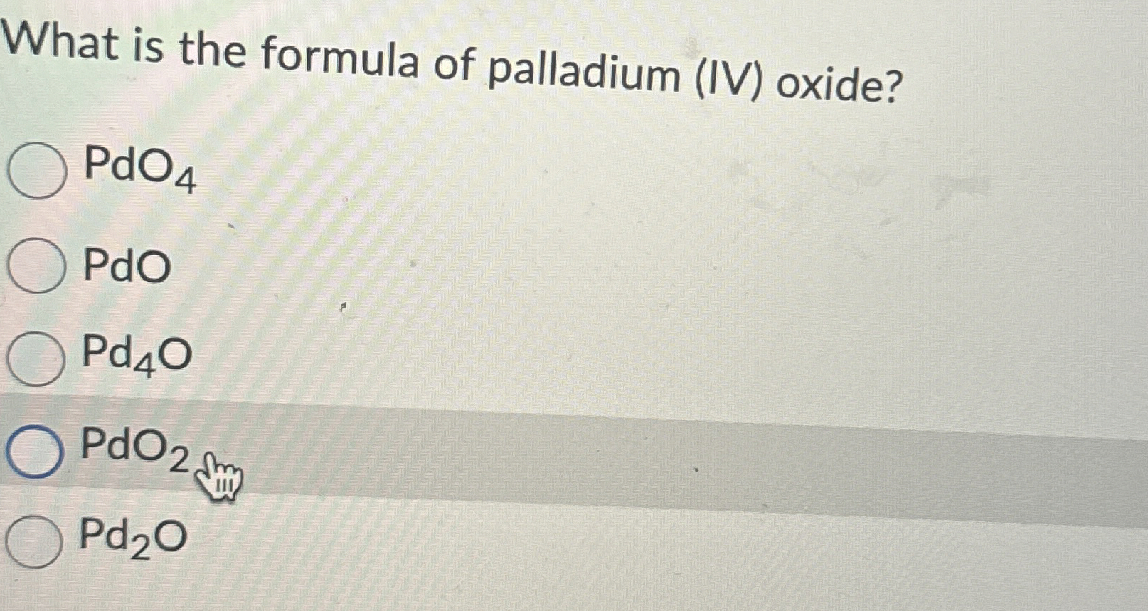 Solved What is the formula of palladium (IV) | Chegg.com