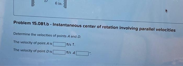 Solved Problem 15.081 - Instantaneous center of rotation | Chegg.com