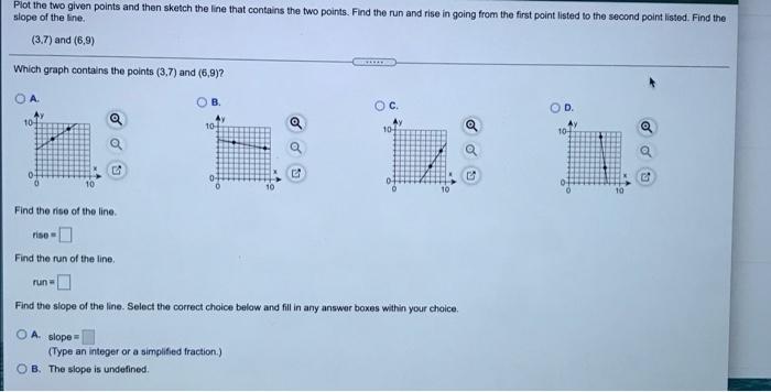 Solved Plot the two given points and then sketch the line | Chegg.com