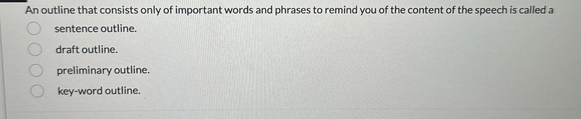 Solved An outline that consists only of important words and | Chegg.com