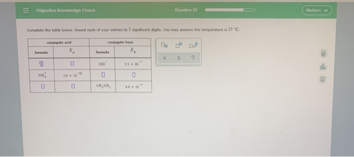 Solved Objective Knowledge Check 23 Madison formula GO W MV, | Chegg.com