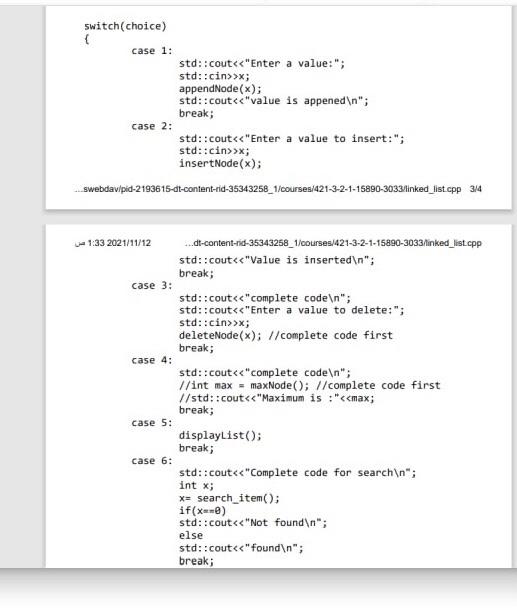 Solved break; case 4: std::cout
