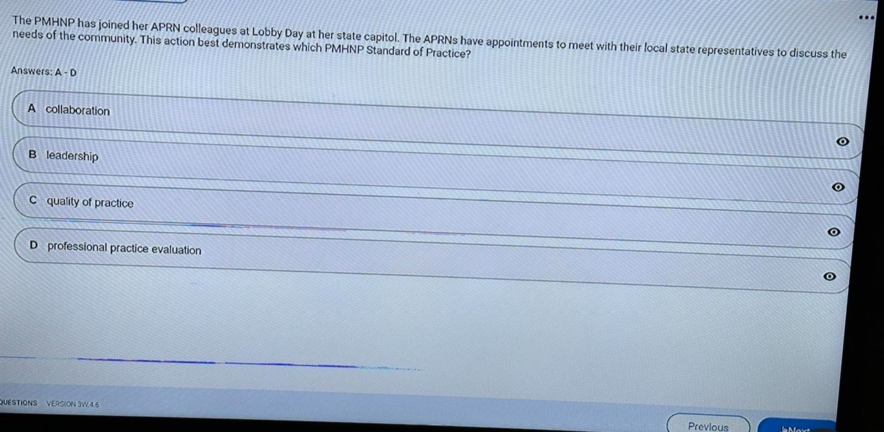 Solved The PMHNP has joined her APRN colleagues at Lobby Day | Chegg.com
