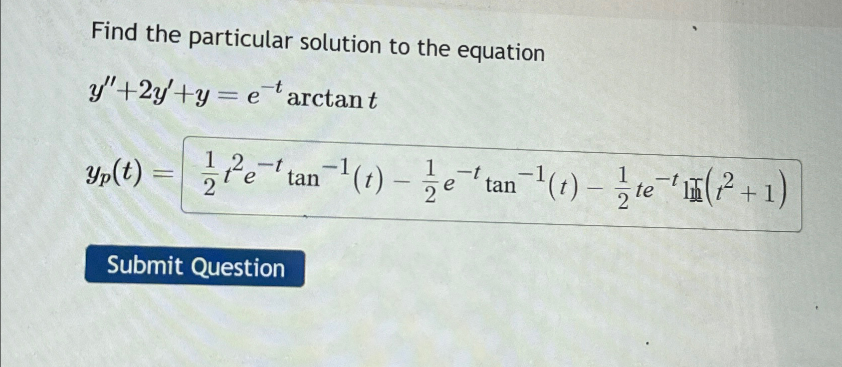 Solved Find the particular solution to the | Chegg.com