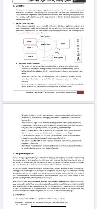 Solved Distributed Cryptocurrency Trading System 1 1. | Chegg.com