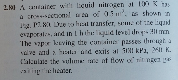 Solved 2.80 ﻿A container with liquid nitrogen at 100 ﻿K has | Chegg.com