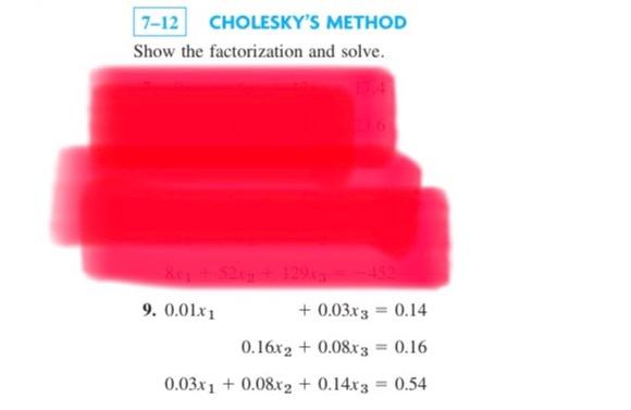 Solved please help solve this question 7-12 CHOLESKY'S | Chegg.com