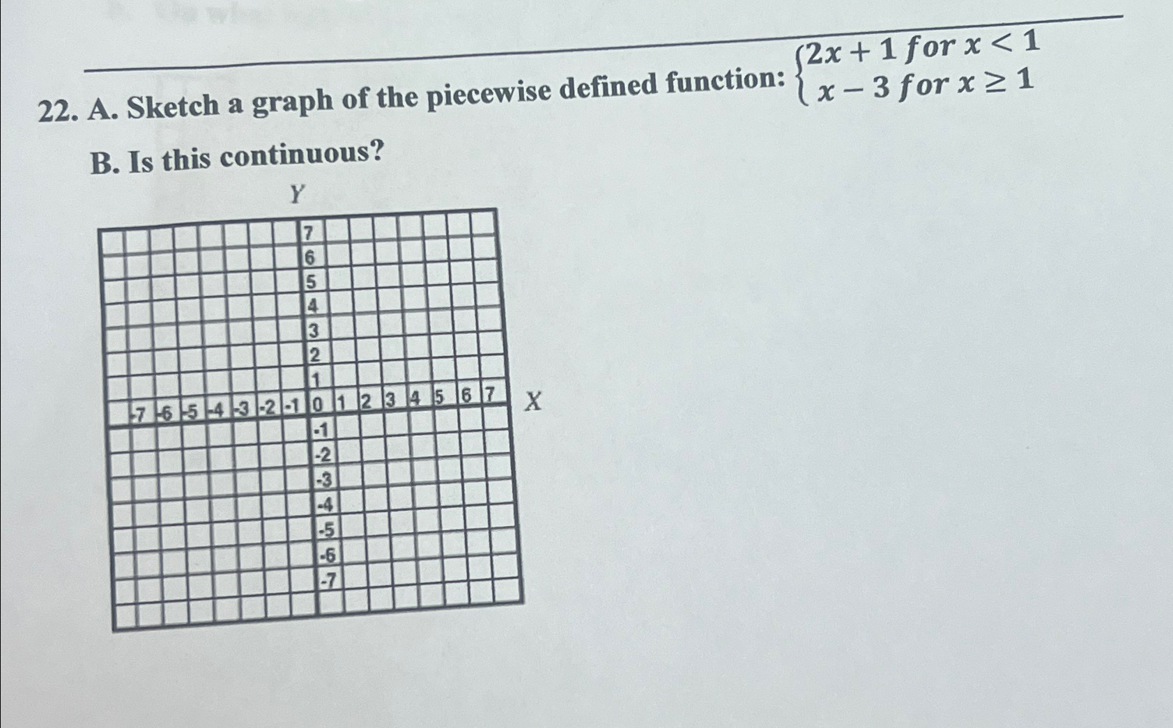 Solved A. ﻿Sketch a graph of the piecewise defined function: | Chegg.com