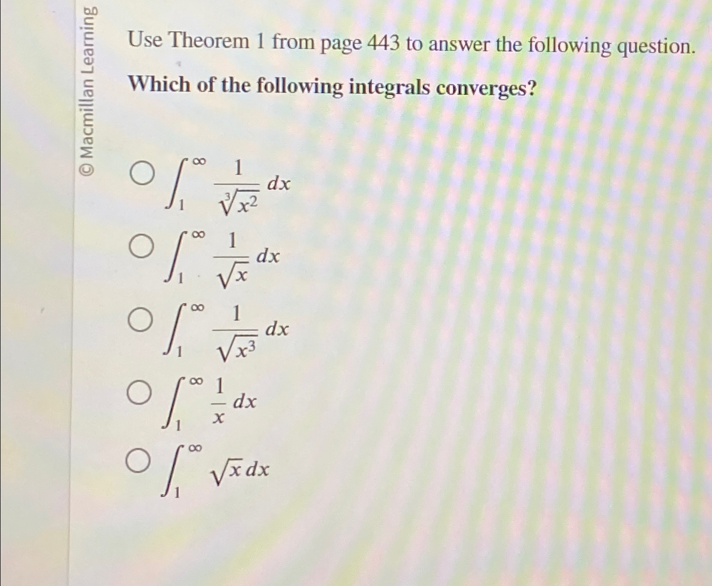 Solved Which of the following integrals | Chegg.com