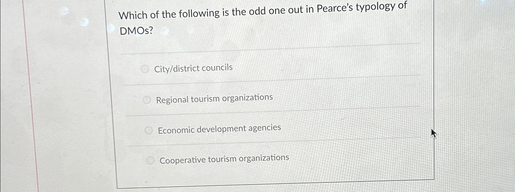 Solved Which of the following is the odd one out in Pearce's | Chegg.com