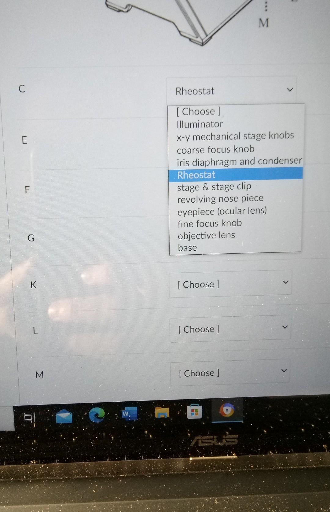 Solved Match the following letter with the microscope | Chegg.com