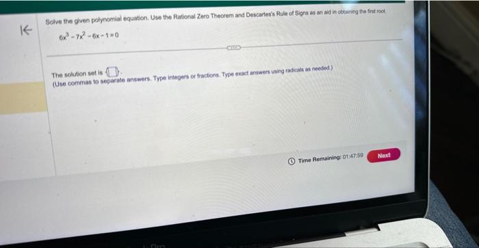 Solved Solve the given polynomial equation. Use the Rational | Chegg.com
