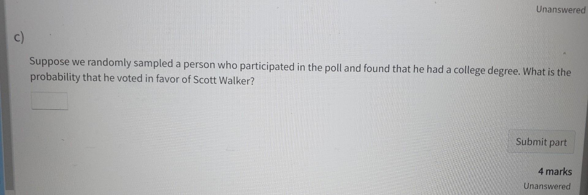 Solved Edison Research gathered exit poll results from | Chegg.com