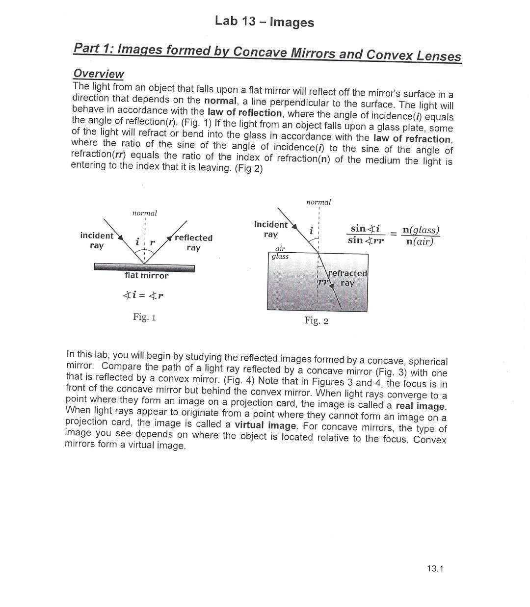 Solved Lab 13 - Images Part 1: Images formed by Concave | Chegg.com