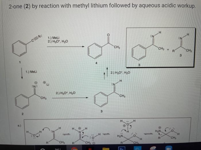 Solved 2-one (2) by reaction with methyl lithium followed by | Chegg.com