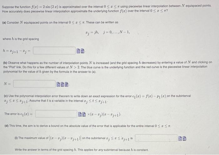 Solved Suppose the function f(x)=2sin(2x) is approximated | Chegg.com