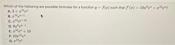 Solved Which of the following are possible formulas for a | Chegg.com