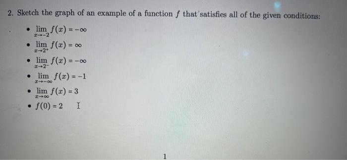 Solved 2. Sketch the graph of an example of a function f | Chegg.com
