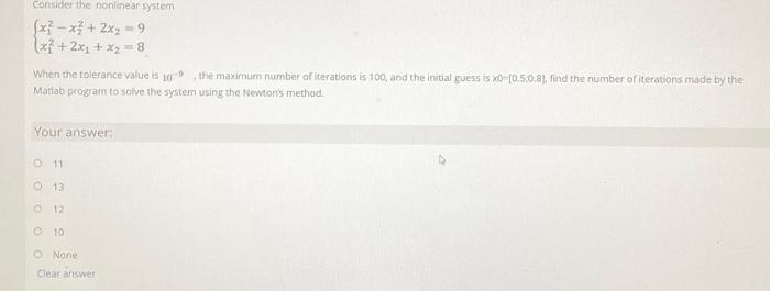 Consider the nonlinear system | Chegg.com