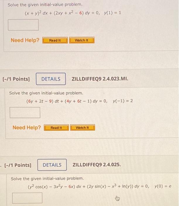 Solved Solve the given initial-value problem. | Chegg.com