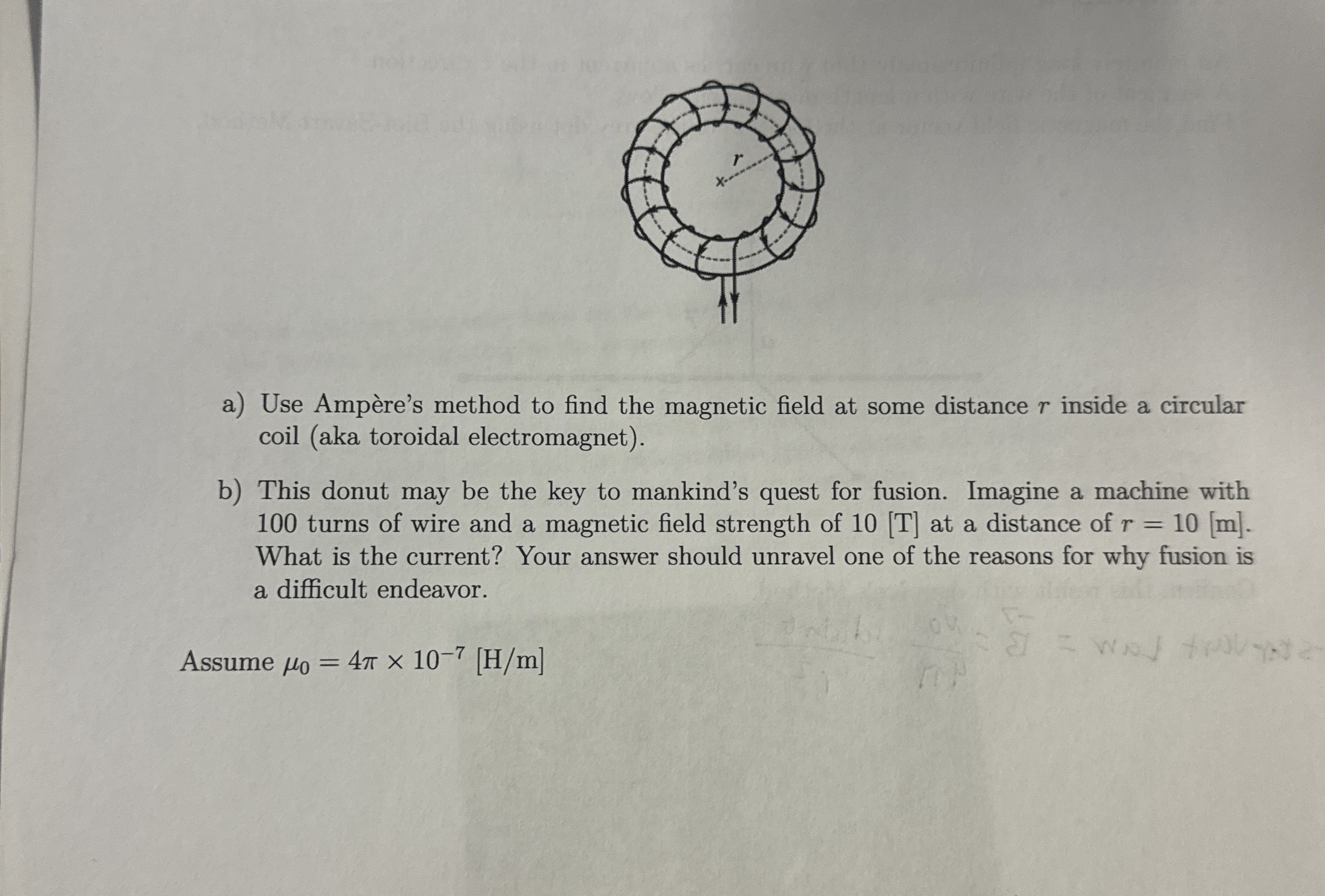 Solved a) ﻿Use Ampère's method to find the magnetic field at | Chegg.com