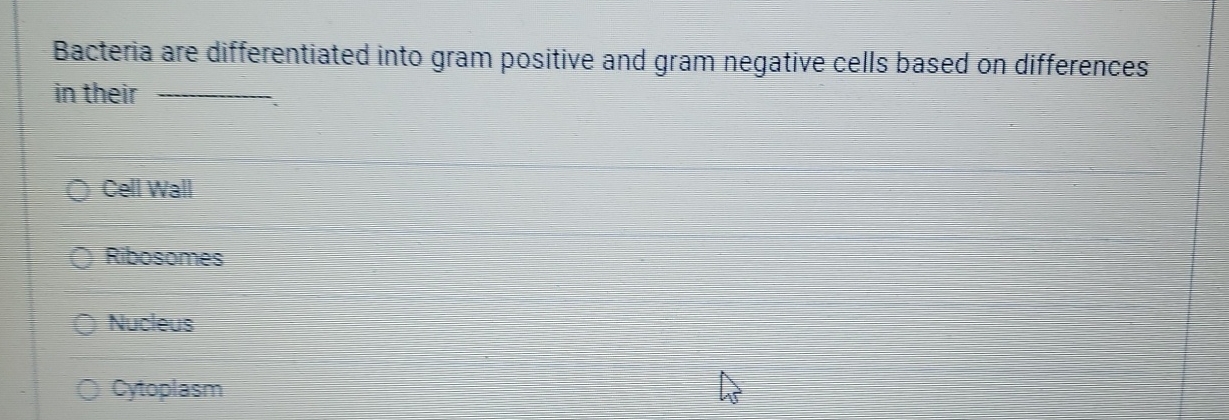 Solved Bacteria are differentiated into gram positive and | Chegg.com