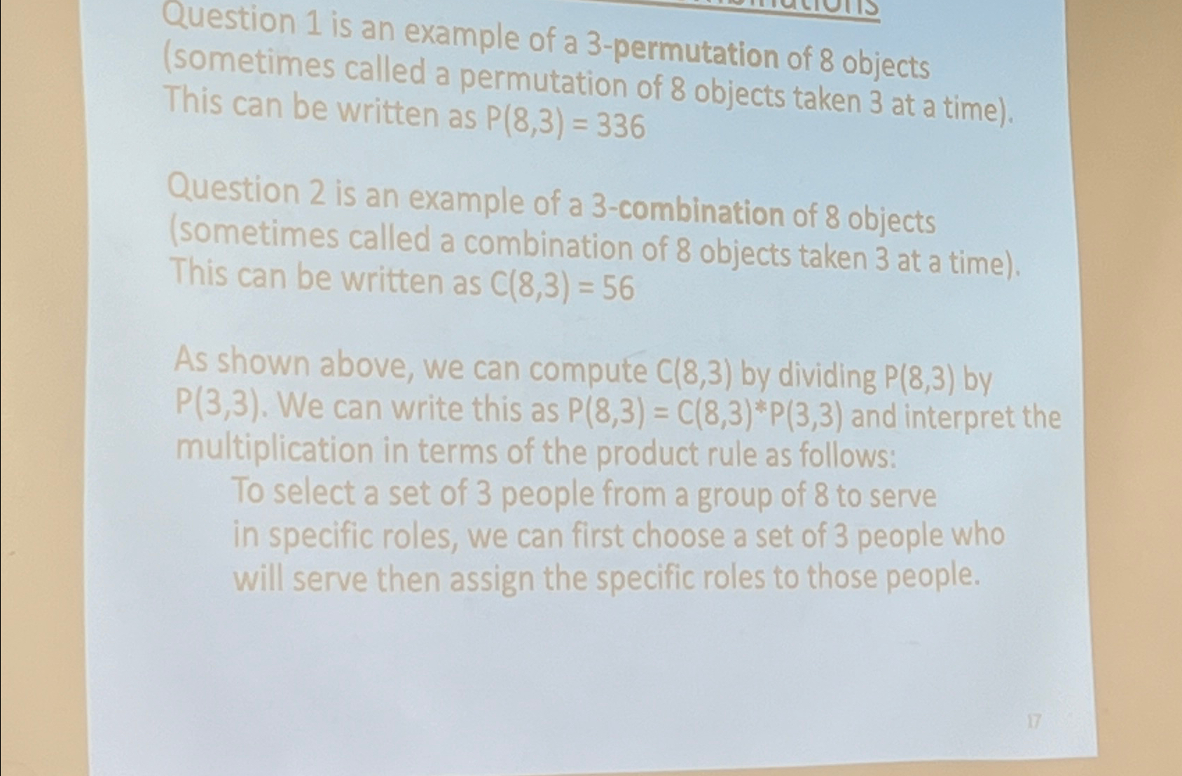 Solved Question 1 ﻿is an example of a 3-permutation of 8 | Chegg.com